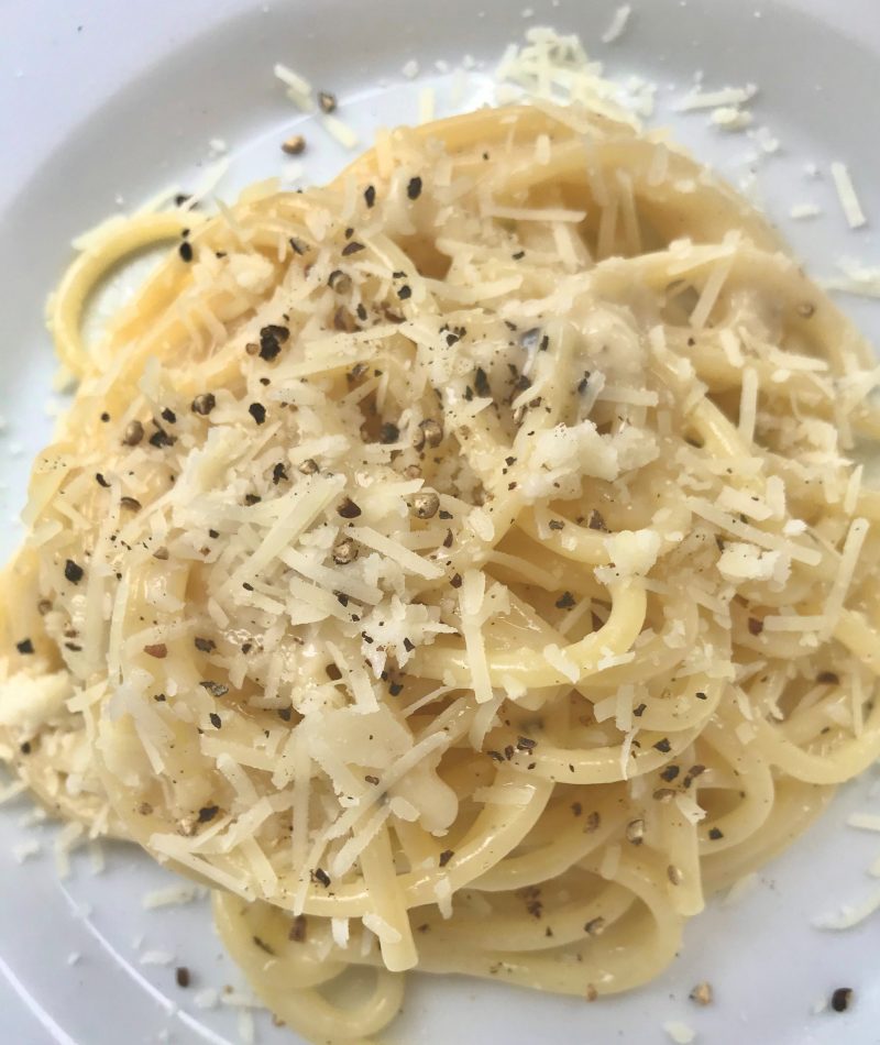 Spaghetti with Cacio e Pepe: Cheese and Pepper - An Italian dish