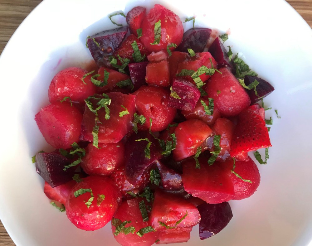 Strawberry, Beet, and Watermelon Salad - An Italian dish