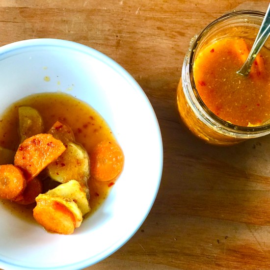 Kimchi-style Fermented Sunchokes - An Italian dish